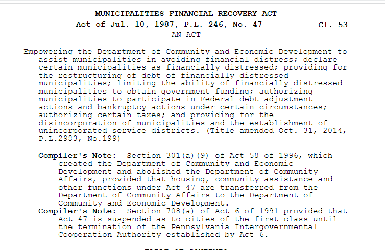 Pa. Dep’t of Comm. & Econ. Dev. v. City of Chester | PAA